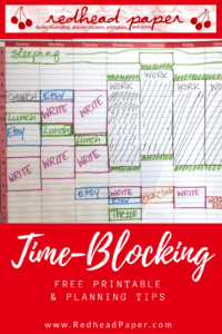 Free Time-Blocking Printable for Better Productivity ⋆ redhead paper